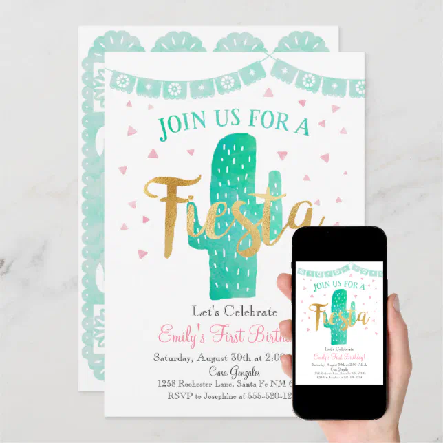 Fiesta Cactus Invitation, Perfect for any Event! Invitation | Zazzle