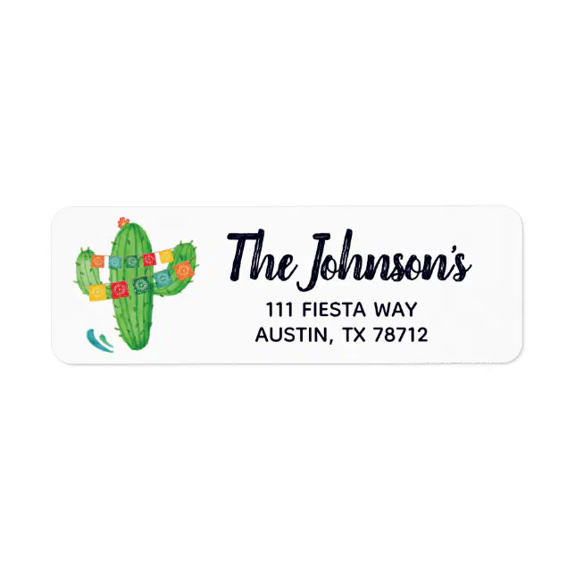 Fiesta Cactus Return Address Labels | Zazzle