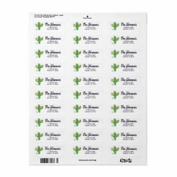 Fiesta Cactus Return Address Labels | Zazzle