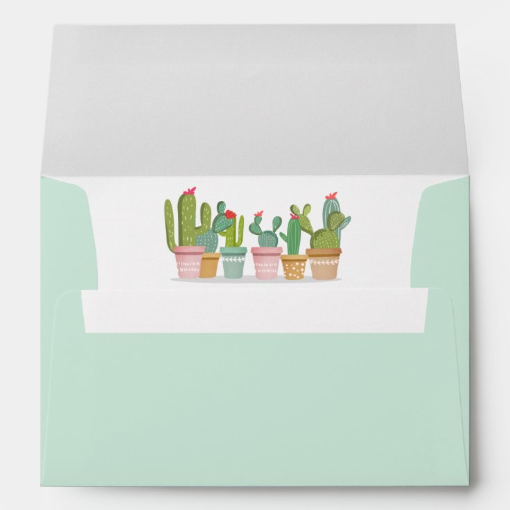 Fiesta Cactus Succulent Mexican Botanical Envelope | Zazzle
