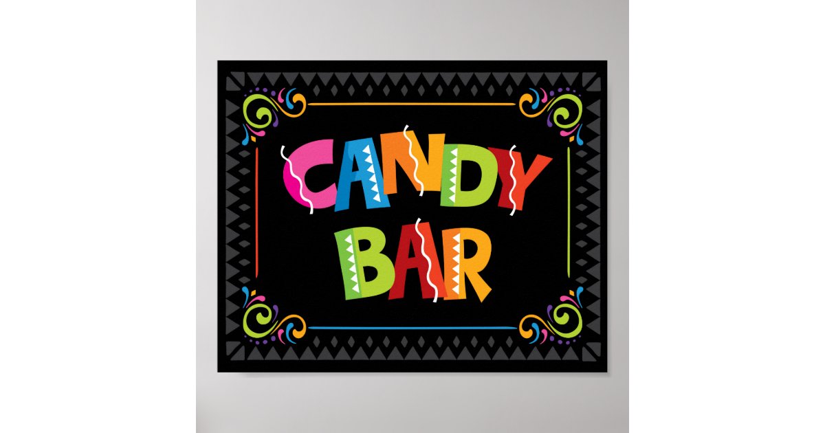 Fiesta CANDY BAR Party Sign Print | Zazzle