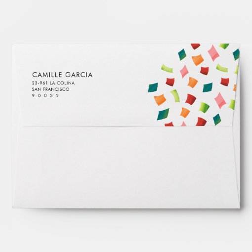 Fiesta Colorful Bridal Shower Invitation Envelope | Zazzle
