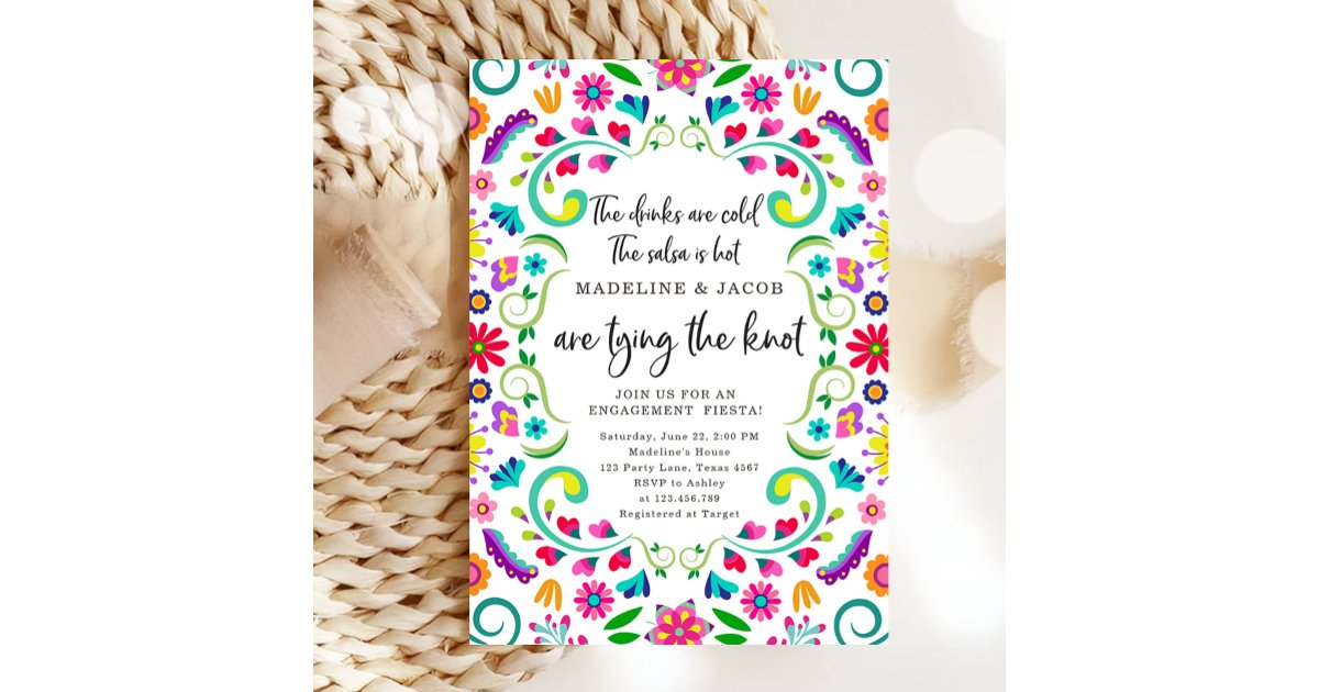 Fiesta Couples Floral Fiesta Mexican Bridal Shower Invitation | Zazzle