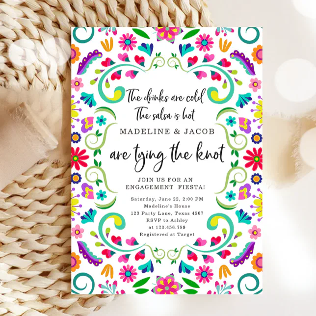 Fiesta Couples Floral Fiesta Mexican Bridal Shower Invitation | Zazzle