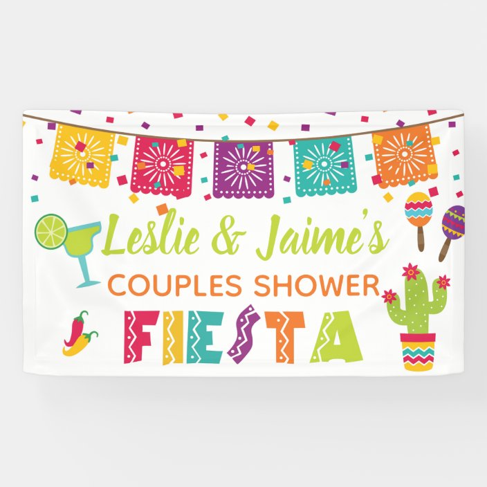 Fiesta Couples Shower Banner - White Background | Zazzle.com