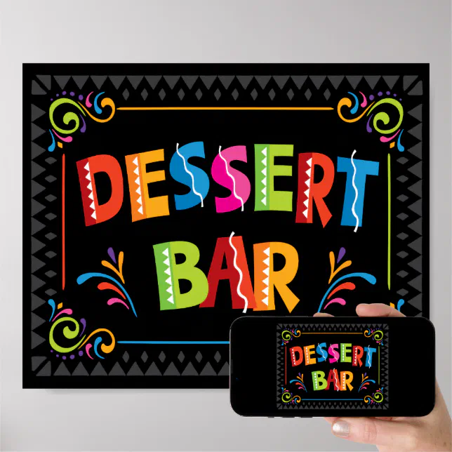 Fiesta DESSERT BAR Party Sign Print | Zazzle