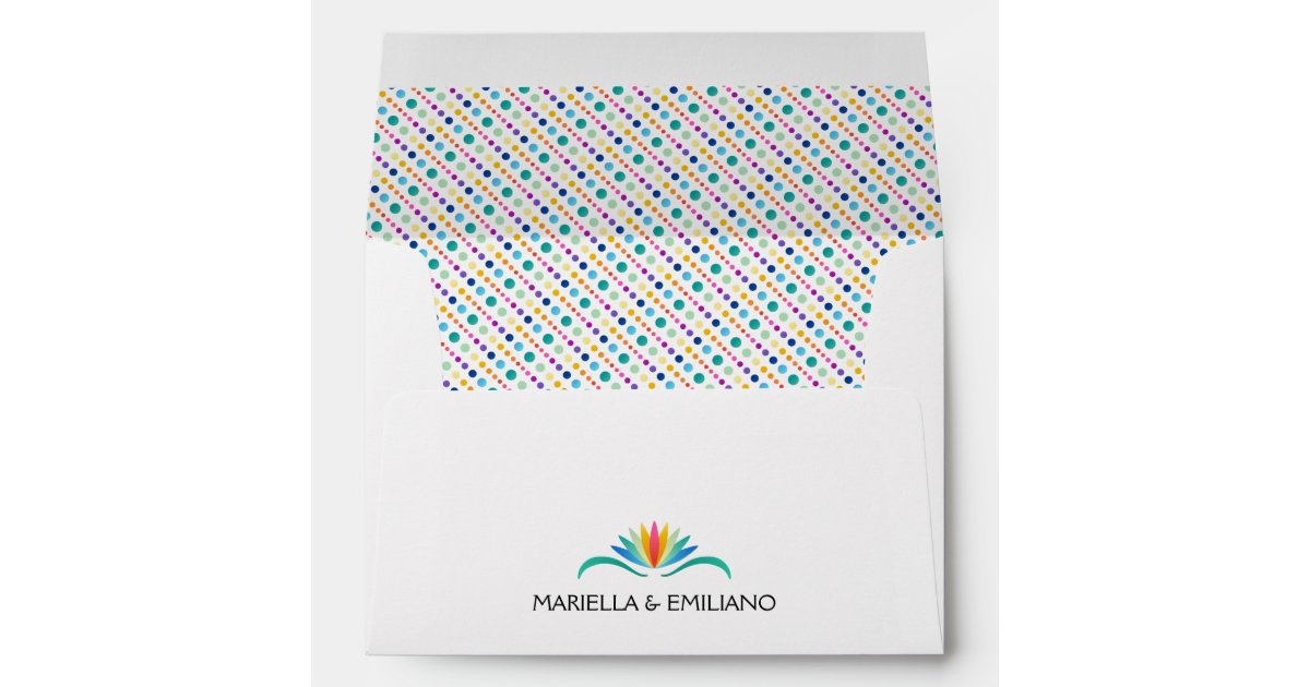 Fiesta Dots Wedding Envelope | Zazzle
