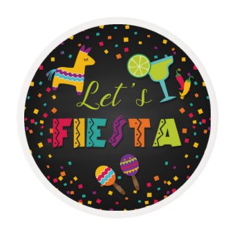 Fiesta Edible Cupcake Topper Edible Frosting Rounds | Zazzle