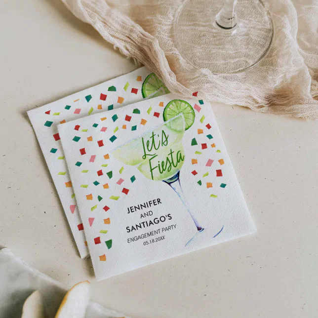 Fiesta Engagement Party Paper Napkins | Zazzle