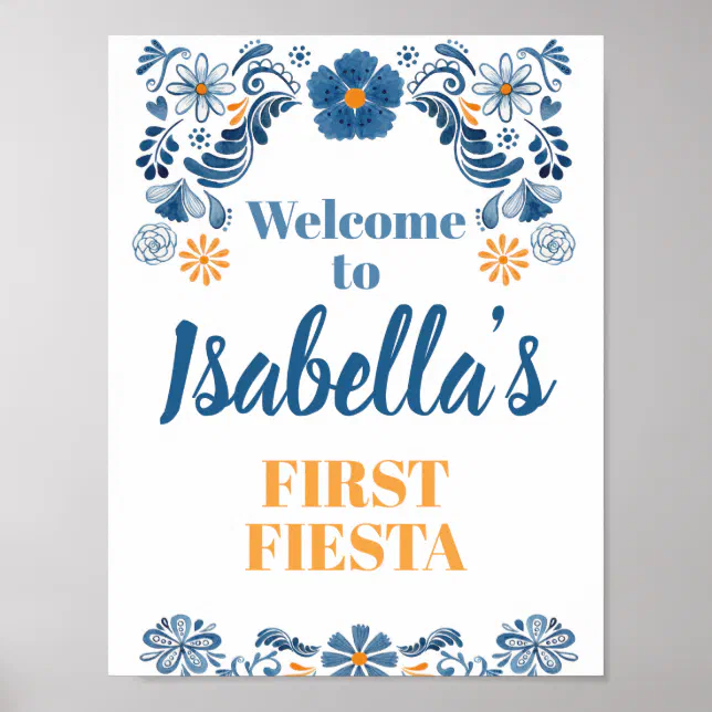 Fiesta Floral Welcome Sign | Zazzle