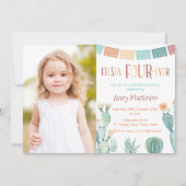Fiesta FOUR-ever Mexican 4th Birthday Party Photo Invitation | Zazzle