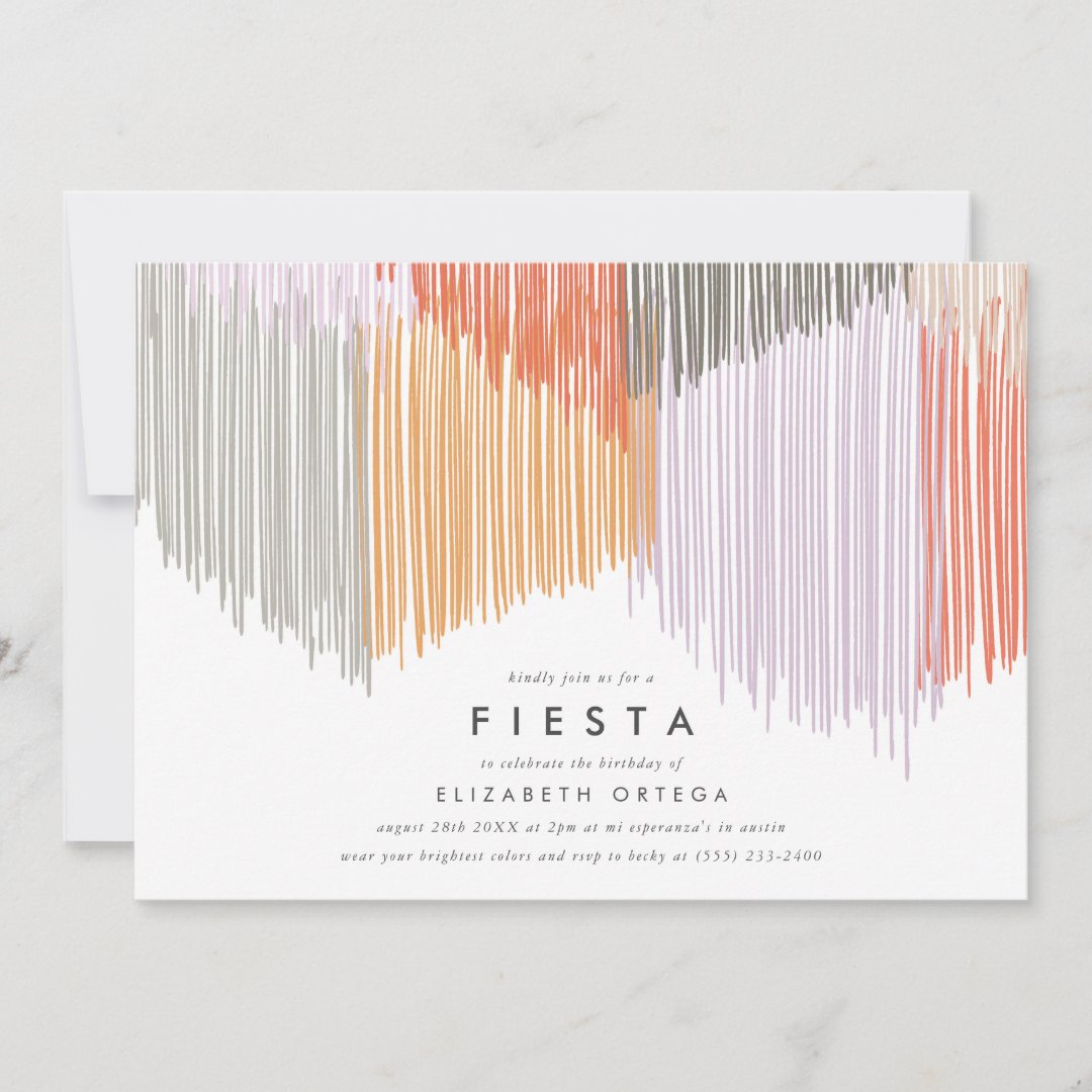Fiesta Fringe Birthday Invitation | Zazzle