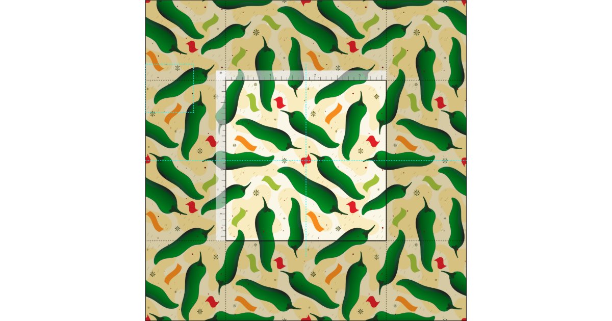 Fiesta Fun Green Chile Pattern Fabric | Zazzle