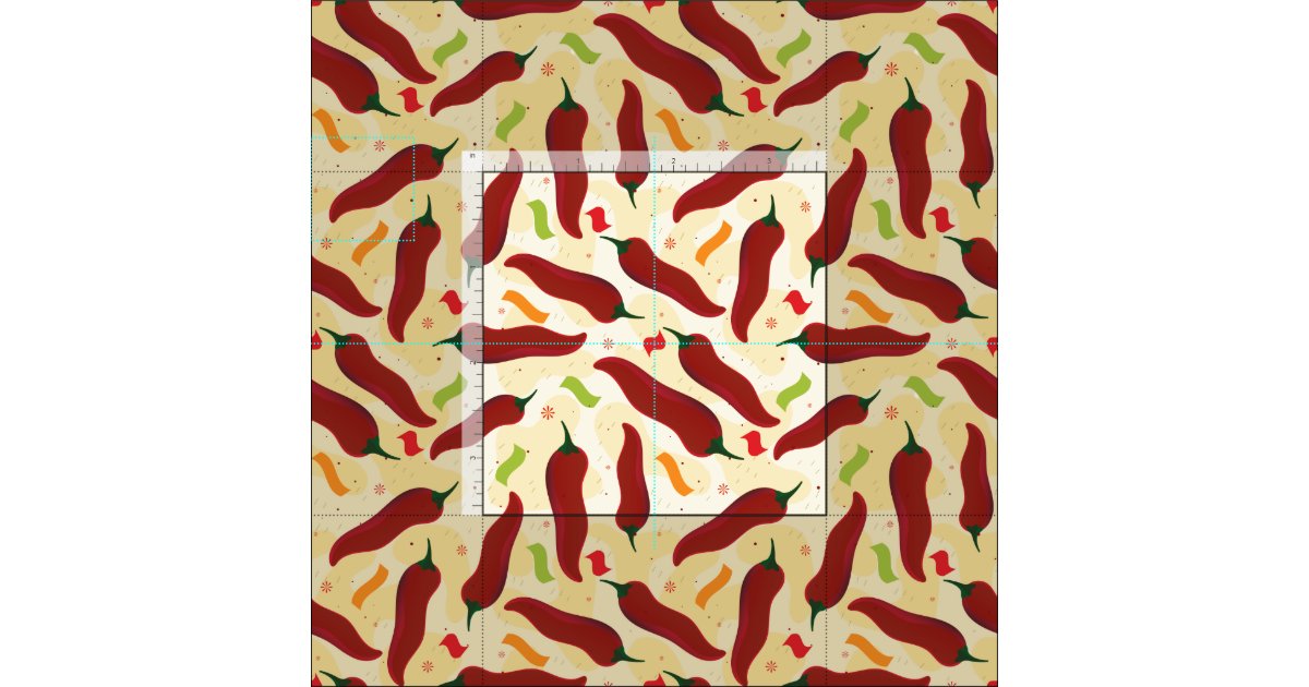 Fiesta Fun Red Chile Pattern Fabric | Zazzle