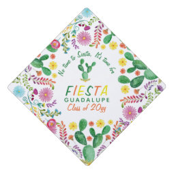 FIESTA Graduation Cap Topper Folk Flower Cacti | Zazzle