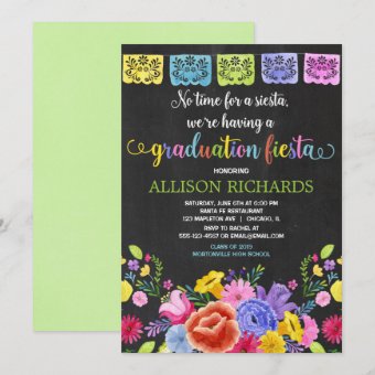 Fiesta graduation party, mexican theme graduation invitation | Zazzle