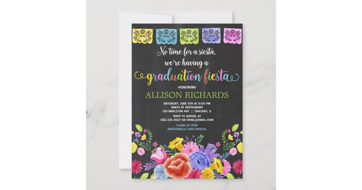 Fiesta graduation party, mexican theme graduation invitation | Zazzle