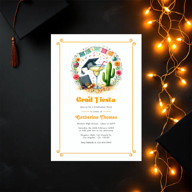 Fiesta Graduation Party Photo Invitation | Zazzle
