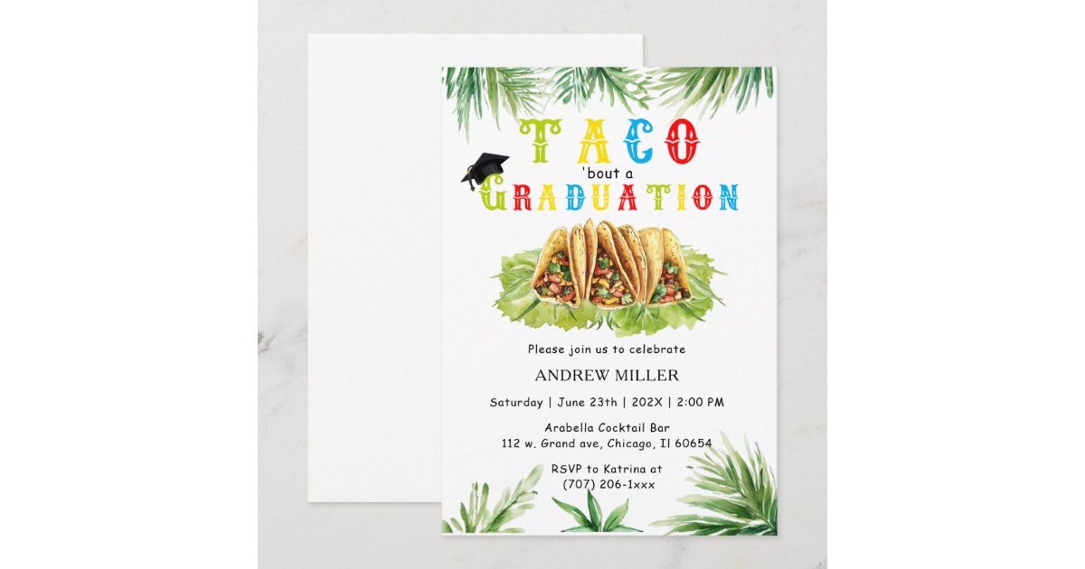 Fiesta Graduation Party With Tacos Invitation | Zazzle