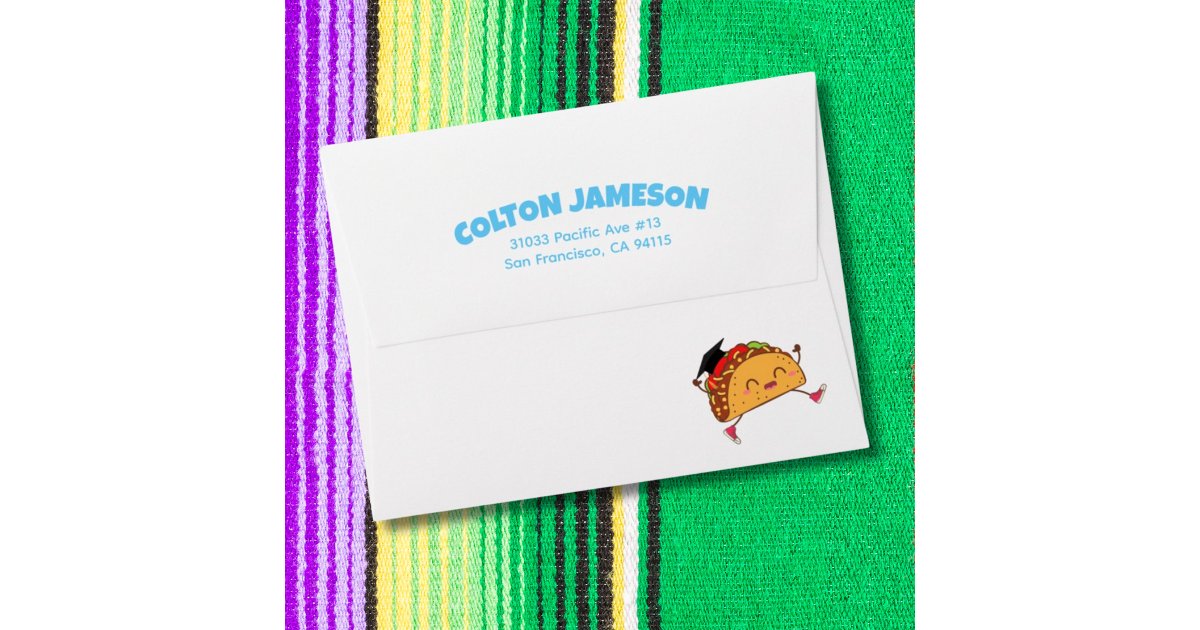 Fiesta Graduation Taco Party Envelope | Zazzle