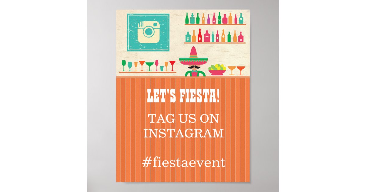 Fiesta Instagram Sign Party Photo Wedding Event | Zazzle