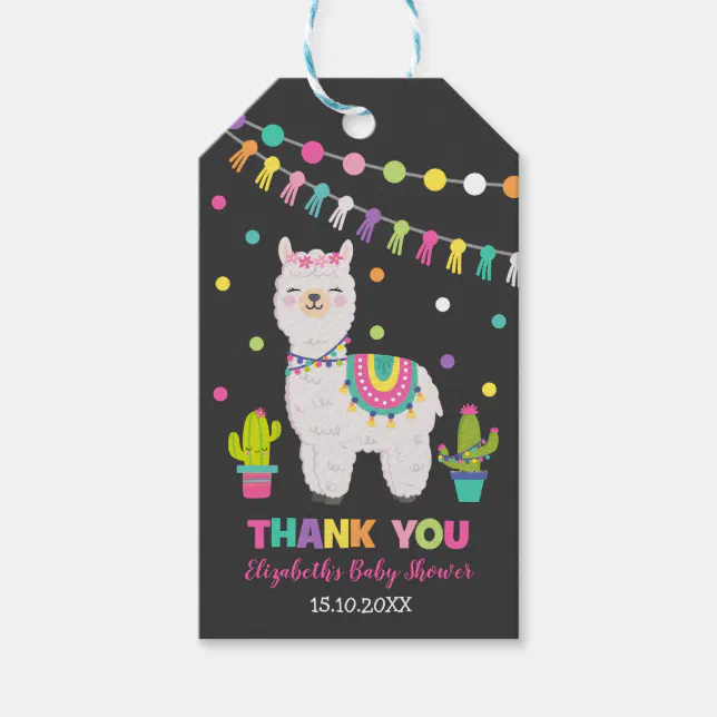Fiesta Llama Baby Shower Birthday Party Favors Gift Tags | Zazzle