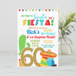 Fiesta man / male 60th birthday invitation. invita invitation | Zazzle