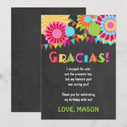 Fiesta Mexican Birthday Party Thank You Card | Zazzle