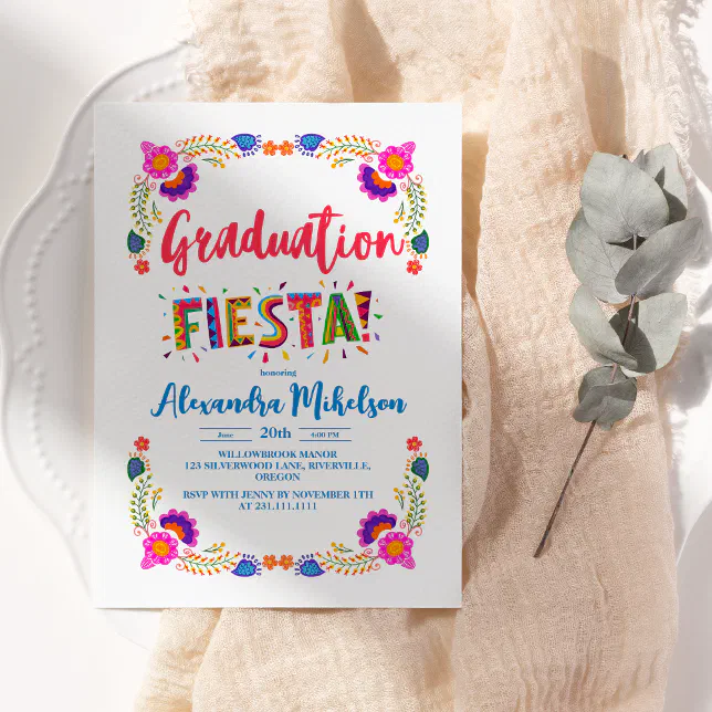 Fiesta Mexican Graduation Party Invitation | Zazzle