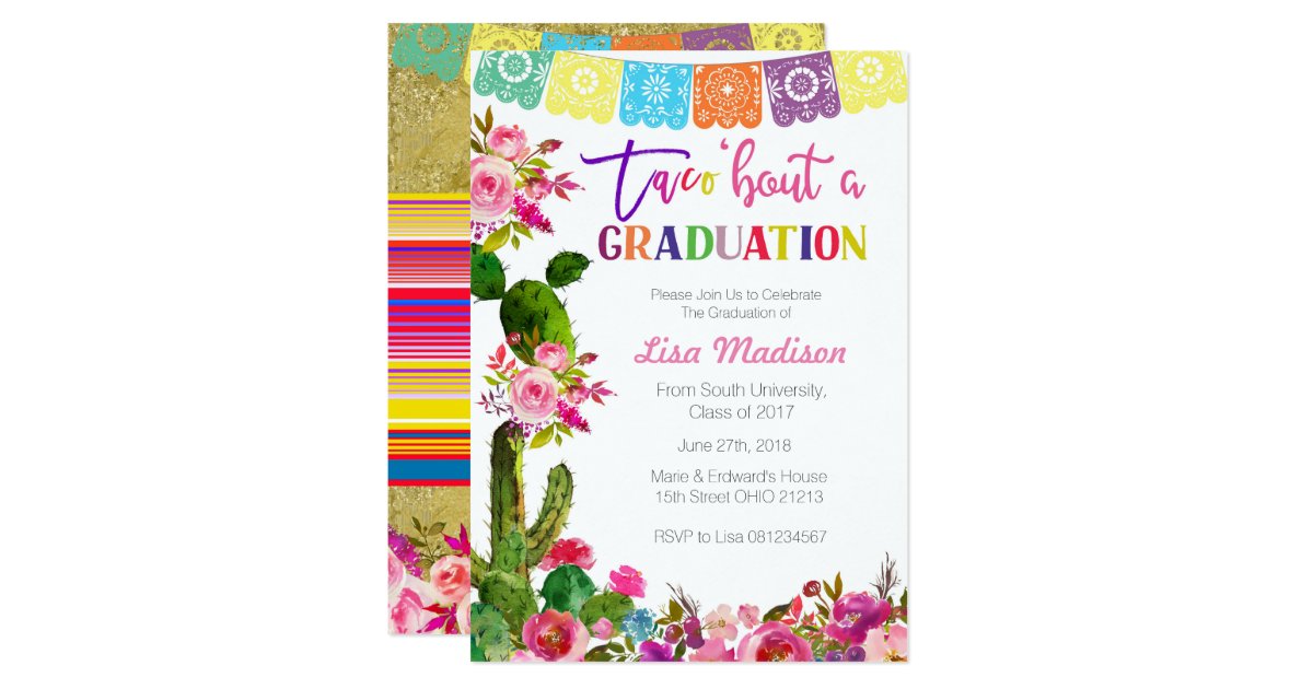 Fiesta Mexican Graduation Party Invitation | Zazzle.com