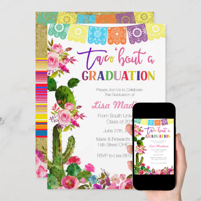 Fiesta Mexican Graduation Party Invitation | Zazzle