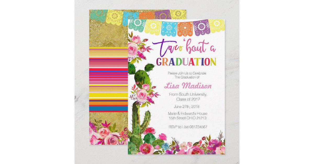 Fiesta Mexican Graduation Party Invitation | Zazzle