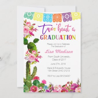 Fiesta Mexican Graduation Party Invitation | Zazzle