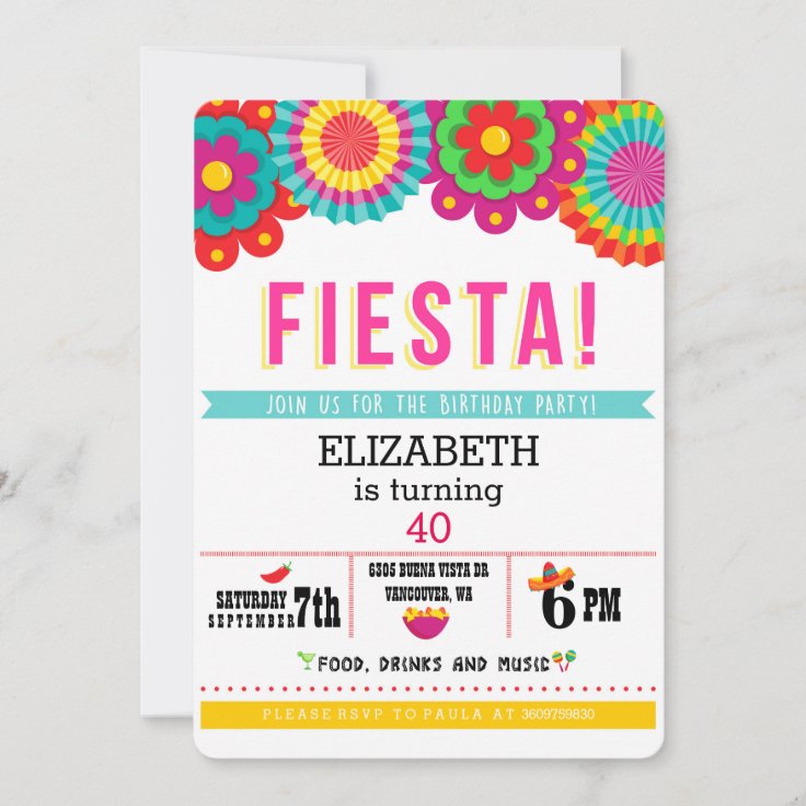 Fiesta Mexican Party Invitation | Zazzle
