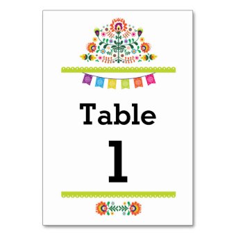 Fiesta Mexican Pattern Table Lime Number Wedding Table Number | Zazzle