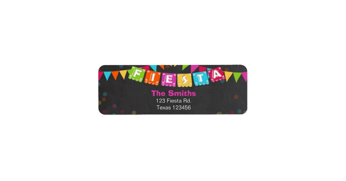 Fiesta Mexican Return Address Label | Zazzle