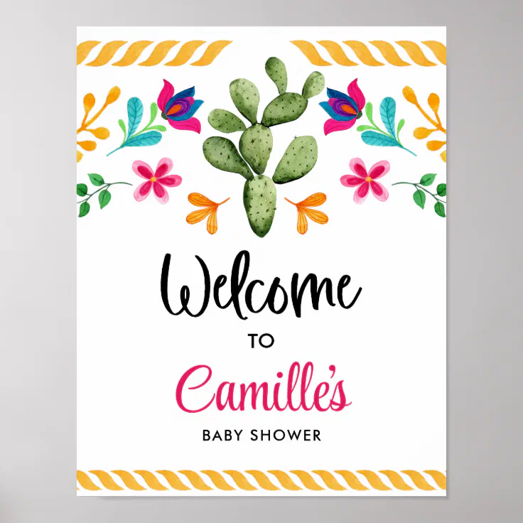 Fiesta Mexican Theme Party Welcome Poster | Zazzle