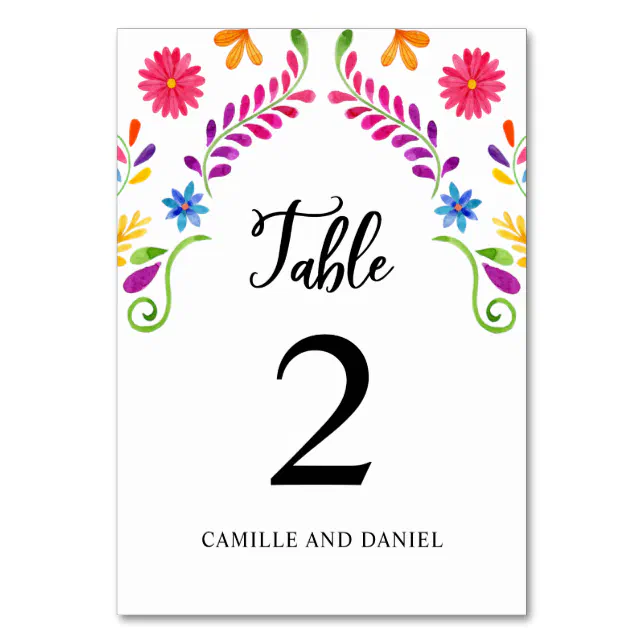 Fiesta Mexico Theme Wedding Table Number | Zazzle