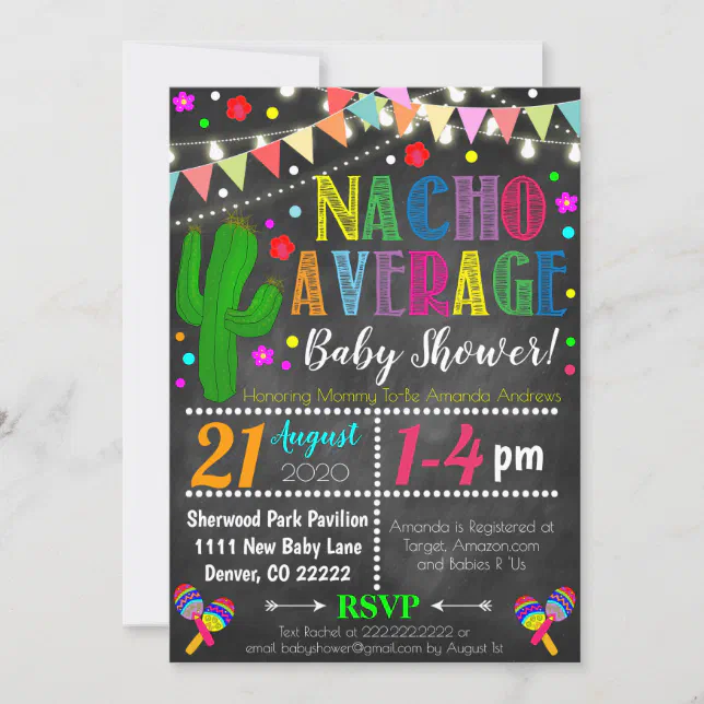 Fiesta Nacho Average Baby Shower Invitation | Zazzle