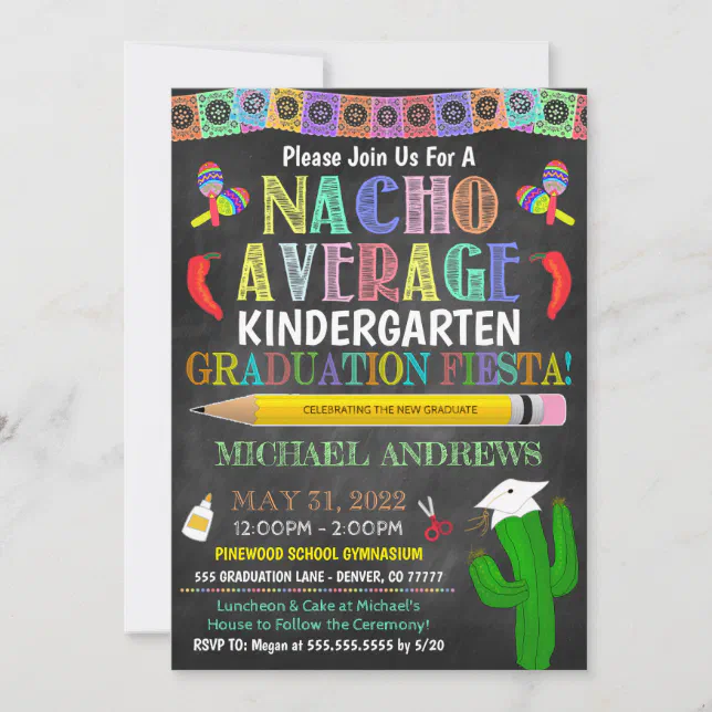 Fiesta Nacho Average Graduation Inviteq Invitation | Zazzle