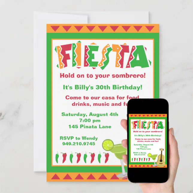 Fiesta Party Invitation | Zazzle