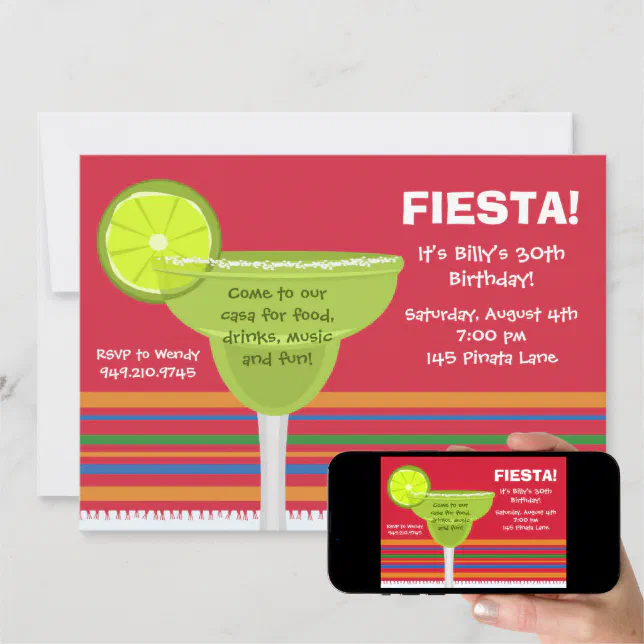 Fiesta Party Invitation w/matching Envelopes | Zazzle