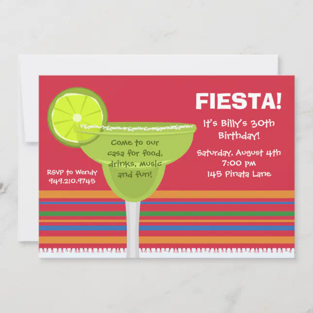 Fiesta Party Invitation w/matching Envelopes | Zazzle