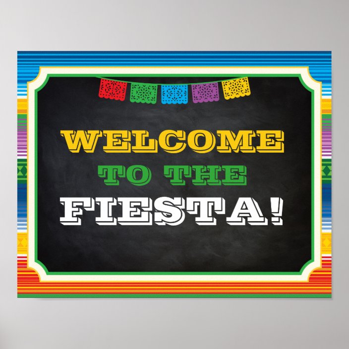Fiesta Party Sign, Welcome Sign, Mexican Party Poster | Zazzle.com