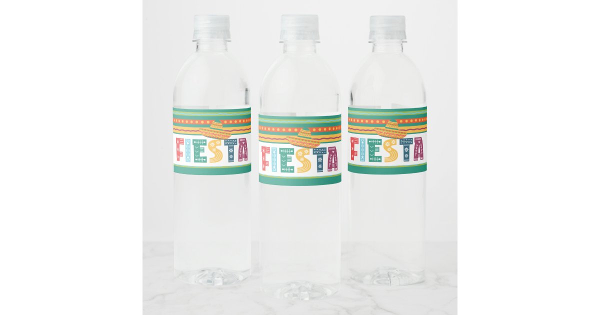 Fiesta Party Water Bottle Label | Zazzle