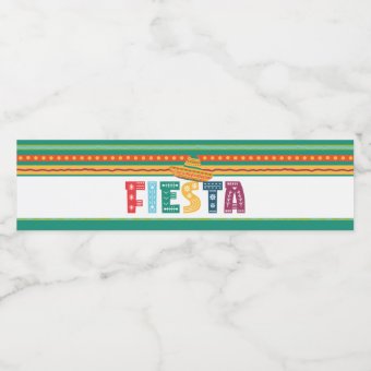 Fiesta Party Water Bottle Label | Zazzle