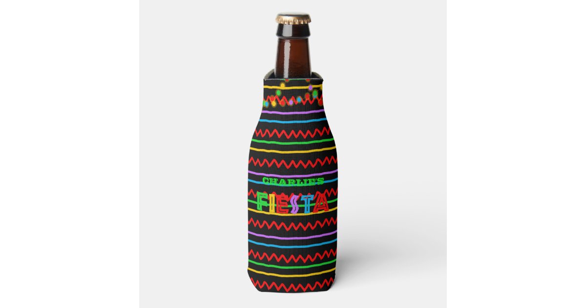 Fiesta Personalized Bottle Cozy Bottle Cooler | Zazzle