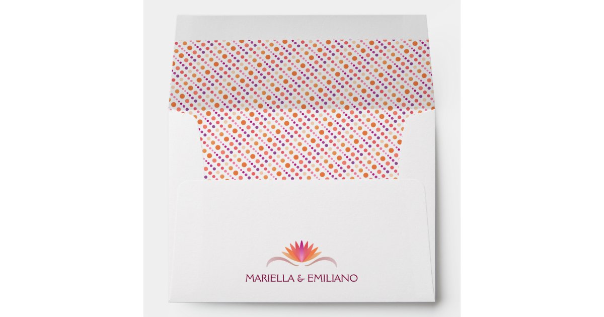 Fiesta Pink Dots Wedding Envelope | Zazzle