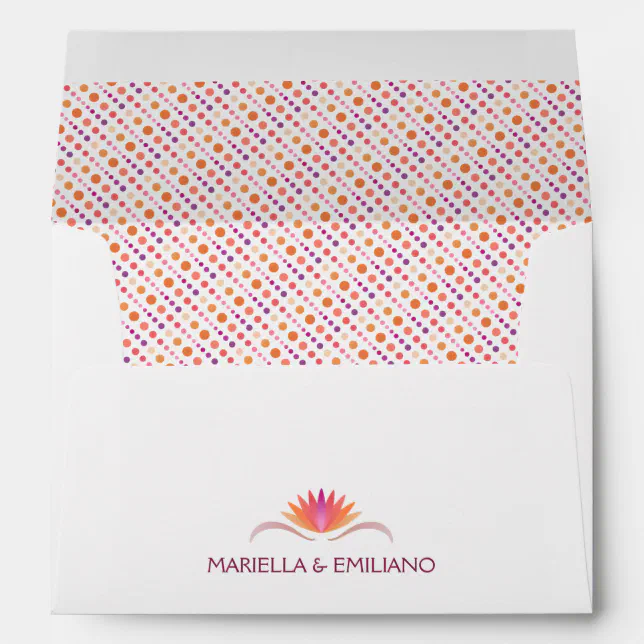 Fiesta Pink Dots Wedding Envelope | Zazzle