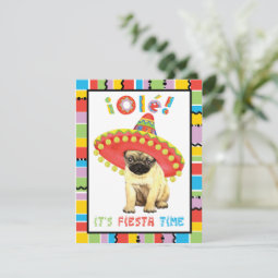 Fiesta Pug Invitation | Zazzle